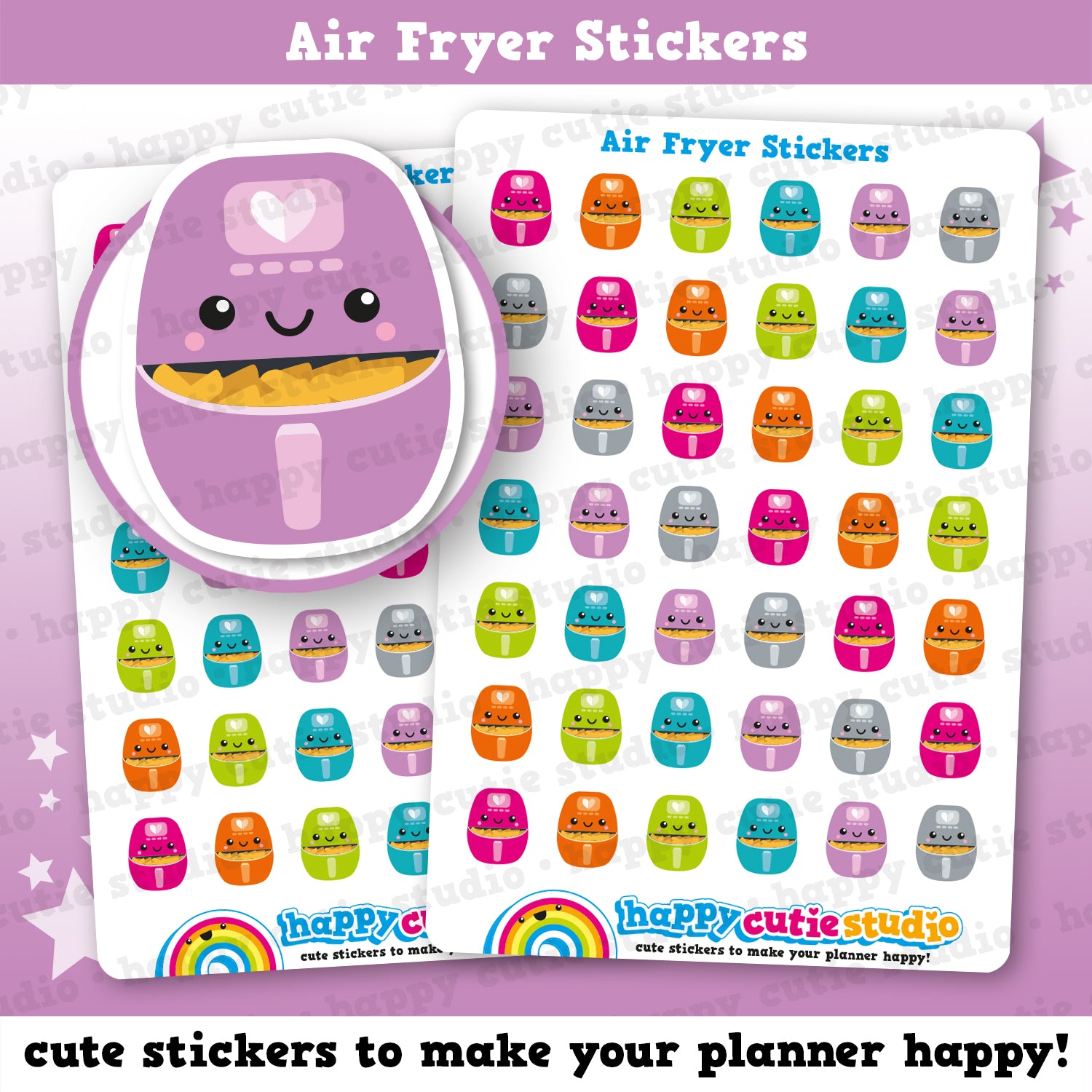 42 Cute Air Fryer Planner Stickers – HappyCutieStudio