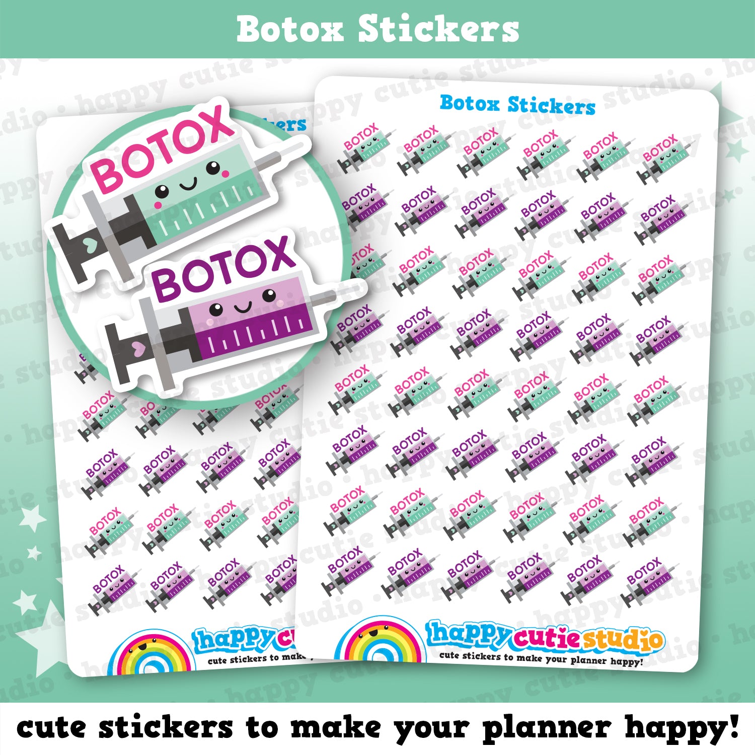 48 Cute Injection Planner Stickers – HappyCutieStudio