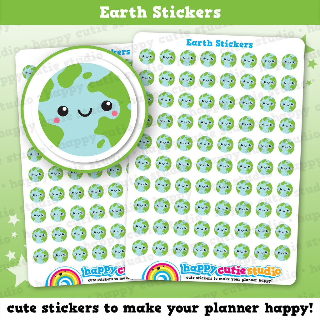 80 Cute Little Earth Planner Stickers – HappyCutieStudio