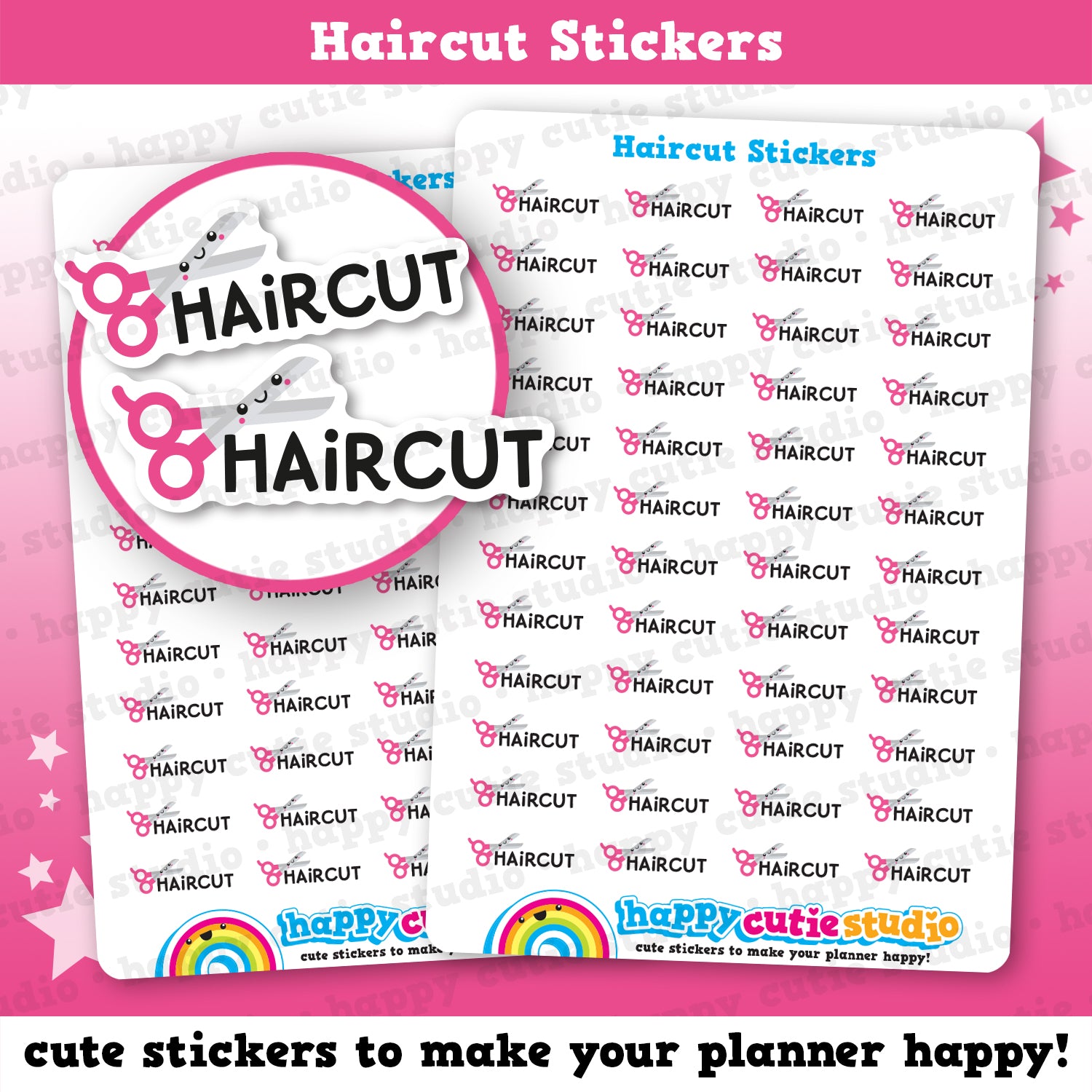 48 Cute Haircut/Appointment/Salon Reminder Planner Stickers ...