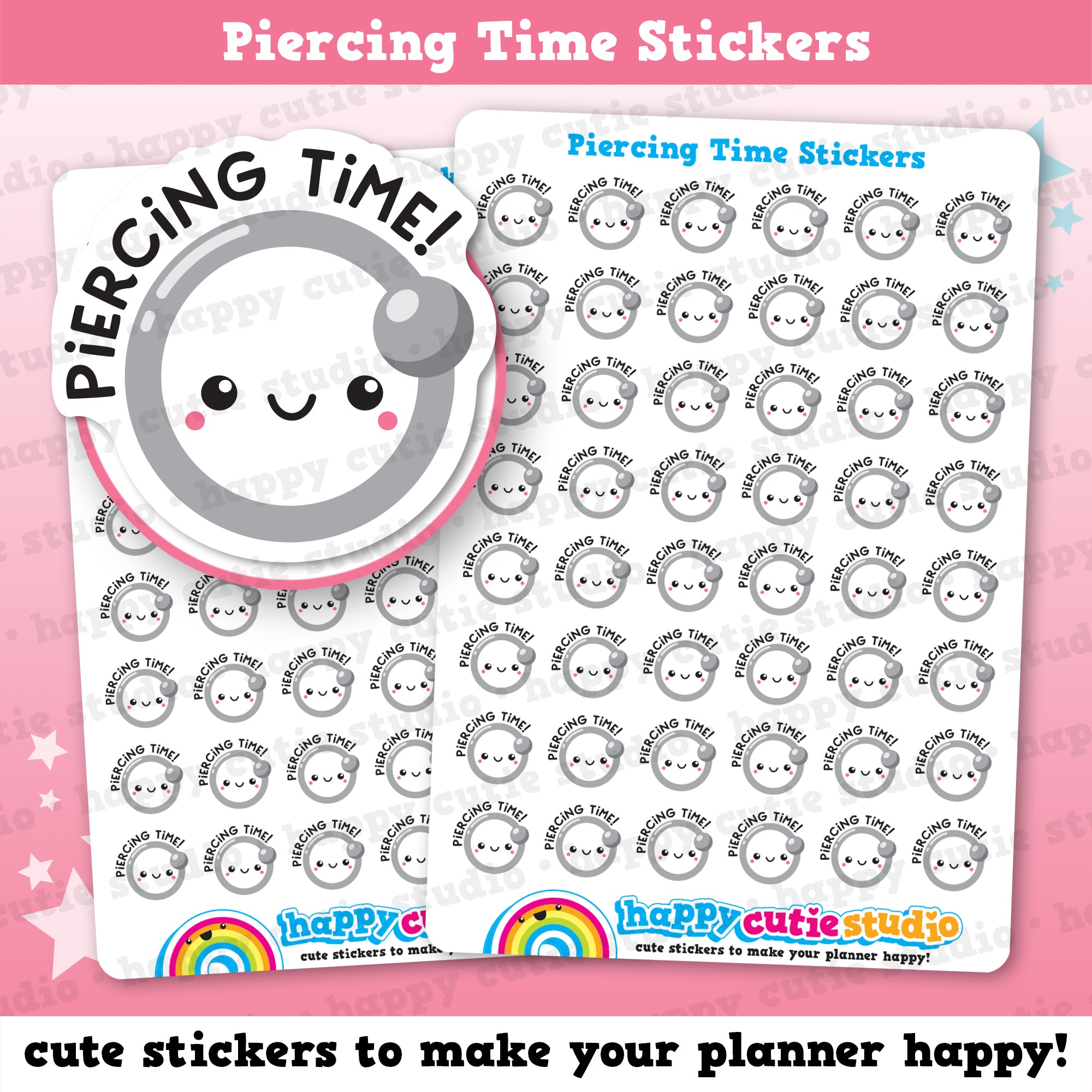 48 Cute Piercing Appointment Planner Stickers – HappyCutieStudio