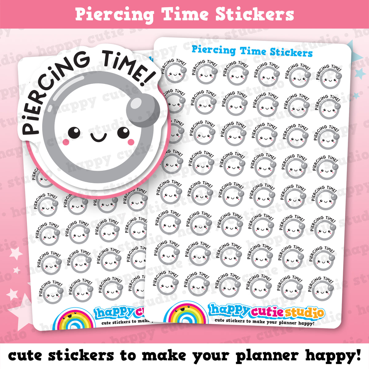 48 Cute Piercing Appointment Planner Stickers – HappyCutieStudio