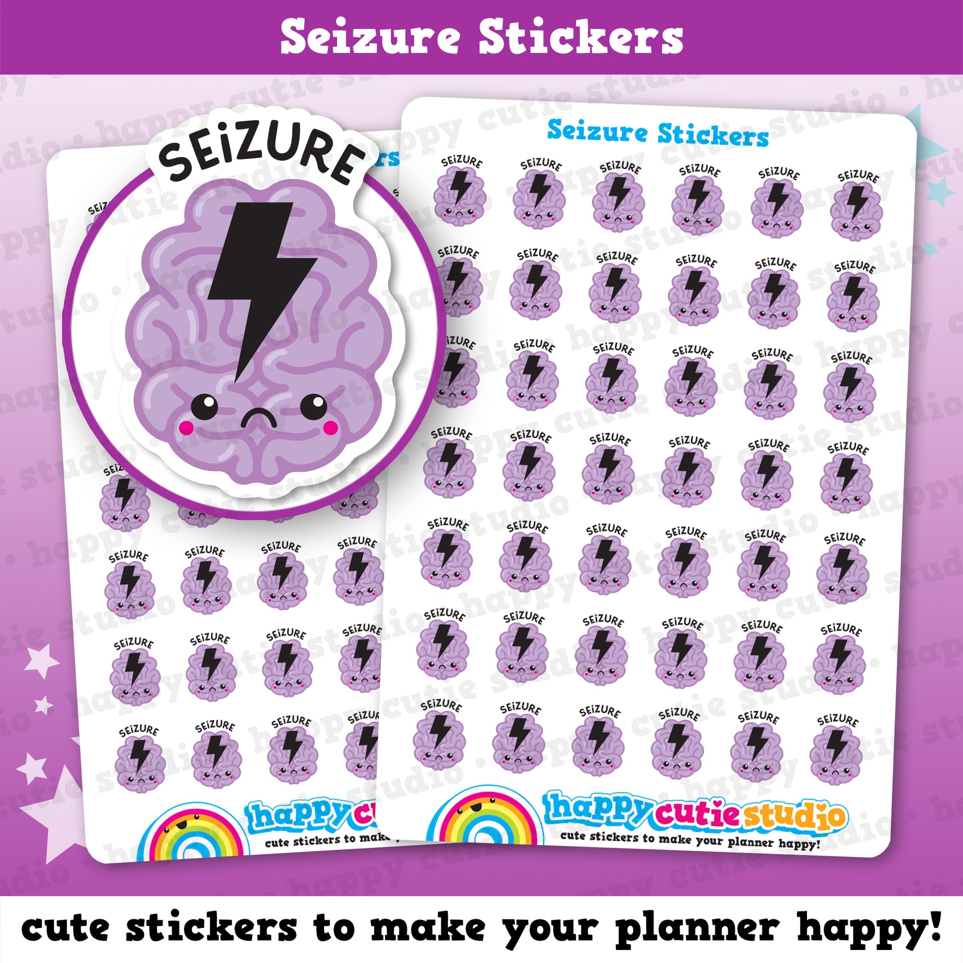 42 Cute Epilepsy/Seizure Planner Stickers – HappyCutieStudio