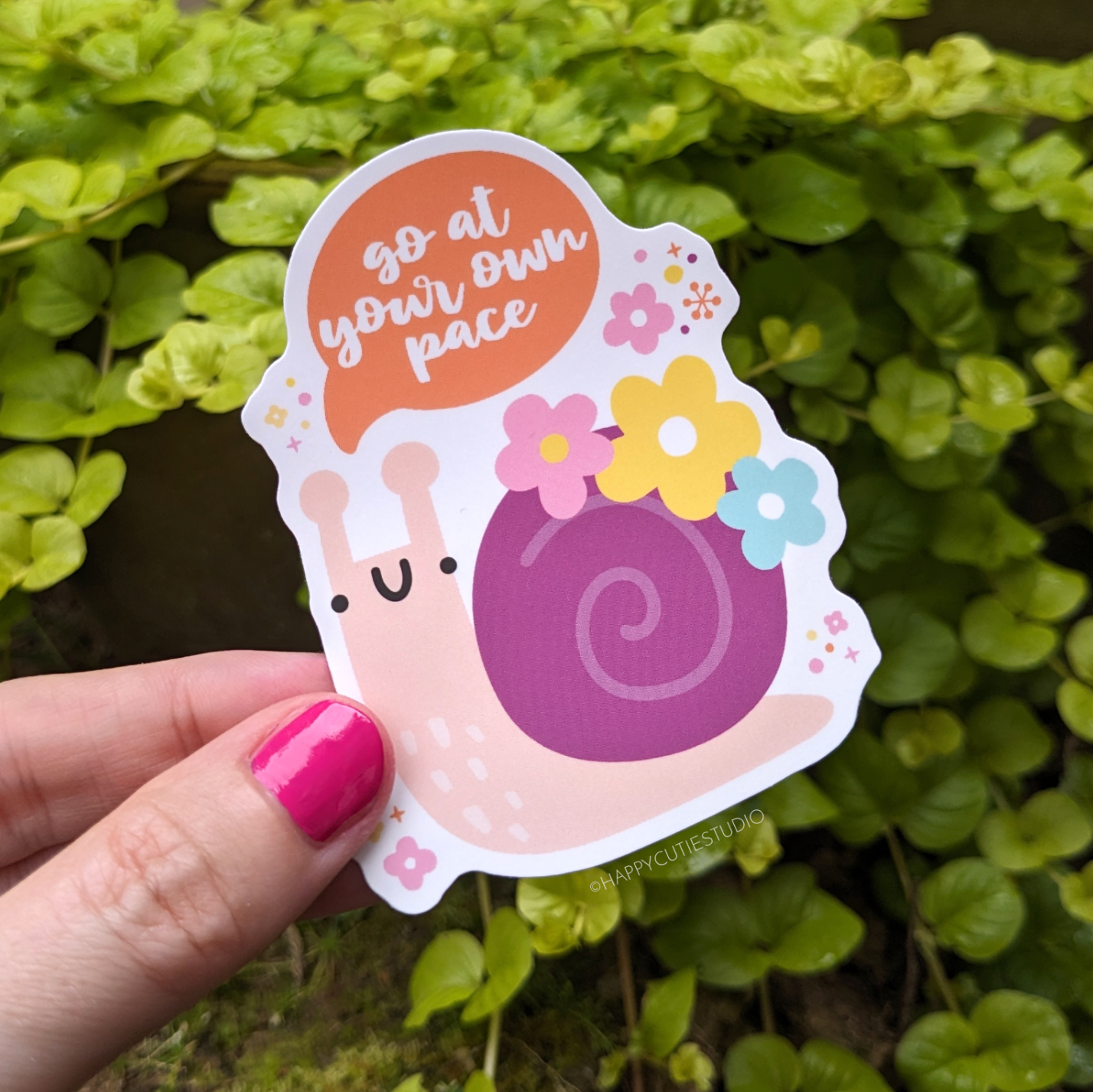 Go At Your Own Pace Large Sticker – HappyCutieStudio
