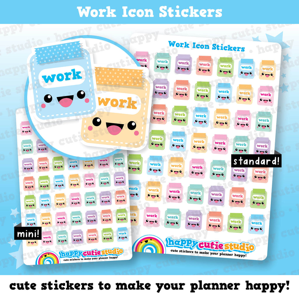 49 Cute Work Icon Reminder Planner Stickers – HappyCutieStudio