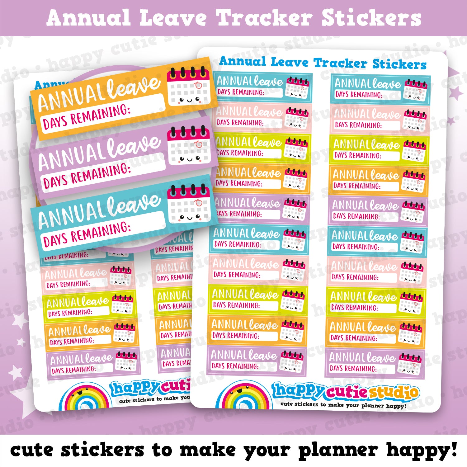 20 Cute Annual Leave Tracker Planner Stickers – HappyCutieStudio