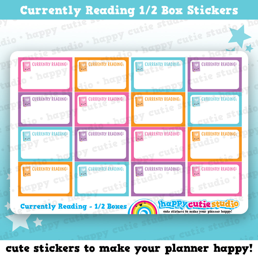 16 Cute Currently Reading Half Box Planner Stickers – HappyCutieStudio