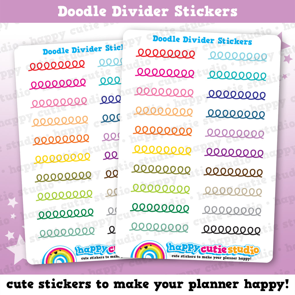 20 Cute Doodle Divider Functional/Practical Planner Stickers ...