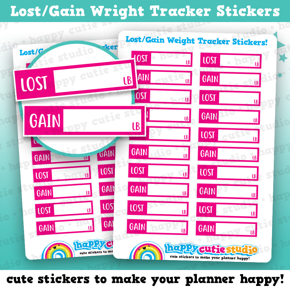 20 Cute Loss/Gain Weight Tracker Planner Stickers – HappyCutieStudio