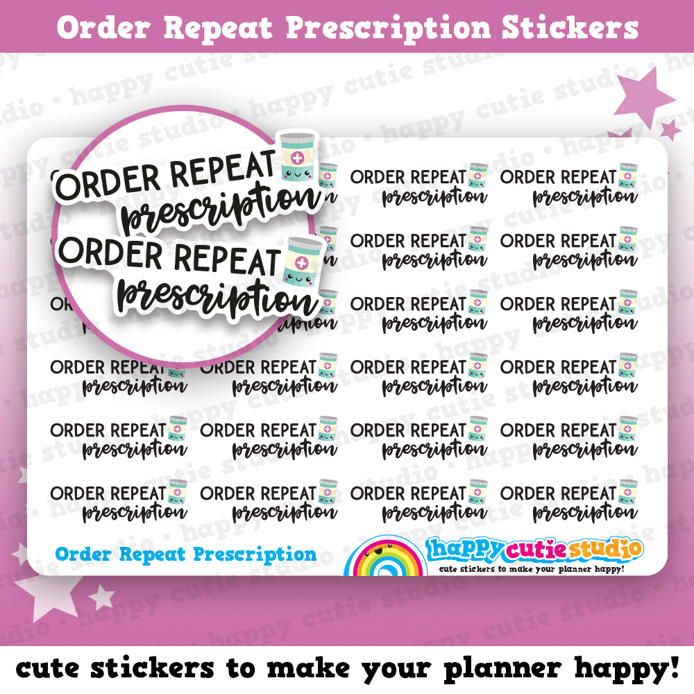 28 Cute Order Repeat Prescription/Medicine/Pills/Reminder Planner Stic ...