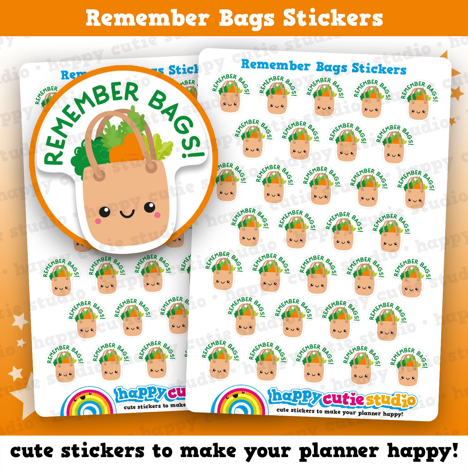 32 Cute 'Remember Bags' Planner Stickers – HappyCutieStudio
