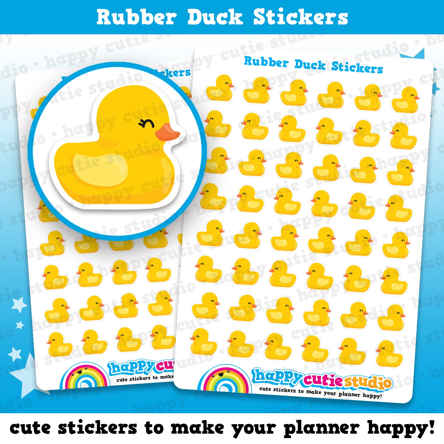 48 Cute Rubber Duck/Bath/Relax/Me Time Planner Stickers – HappyCutieStudio