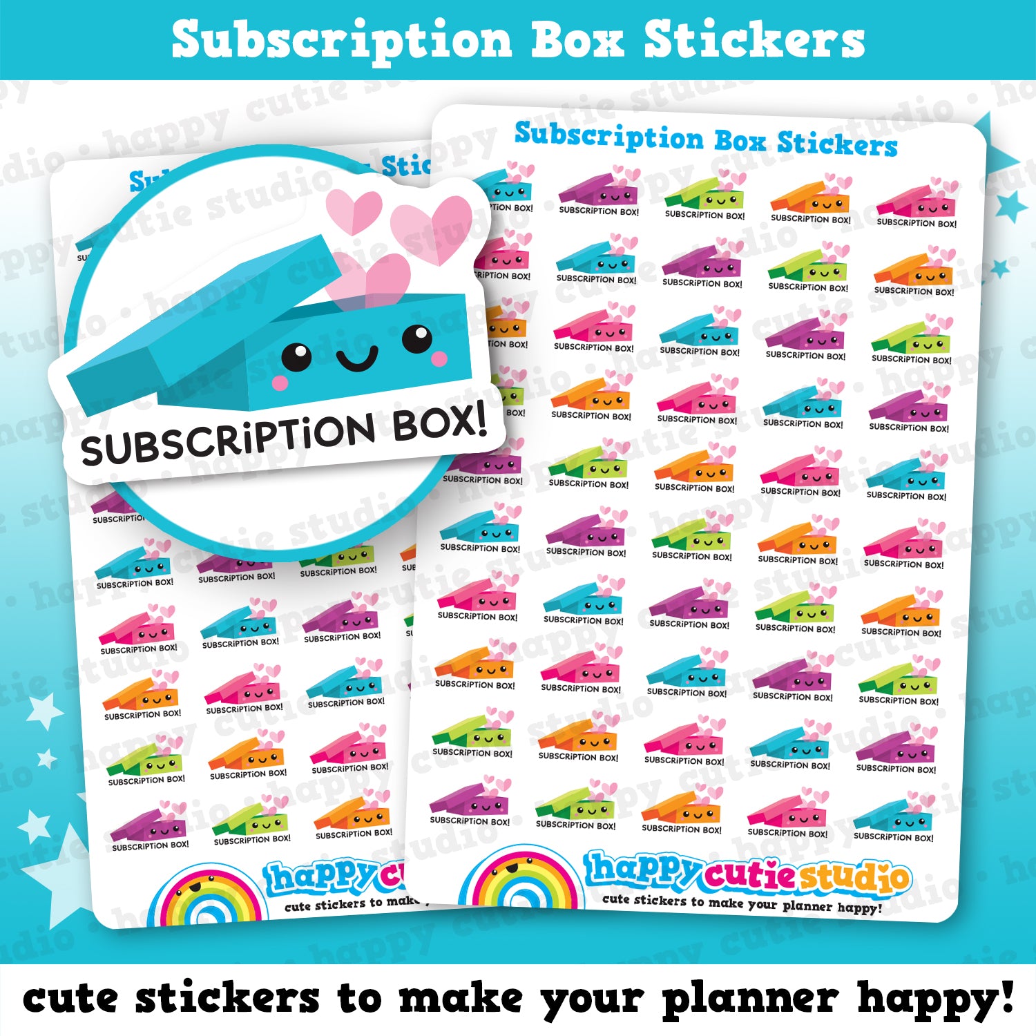 50 Cute Subscription Box Planner Stickers – HappyCutieStudio