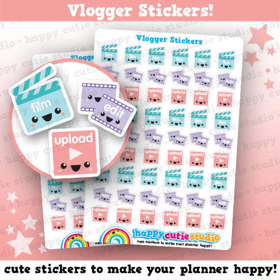 54 Cute Vlogger / Vlogging / Video/ Film / Edit / Upload Planner Stick ...