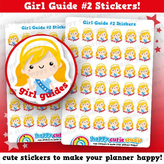36 Cute Girl Guides #2 Planner Stickers – HappyCutieStudio