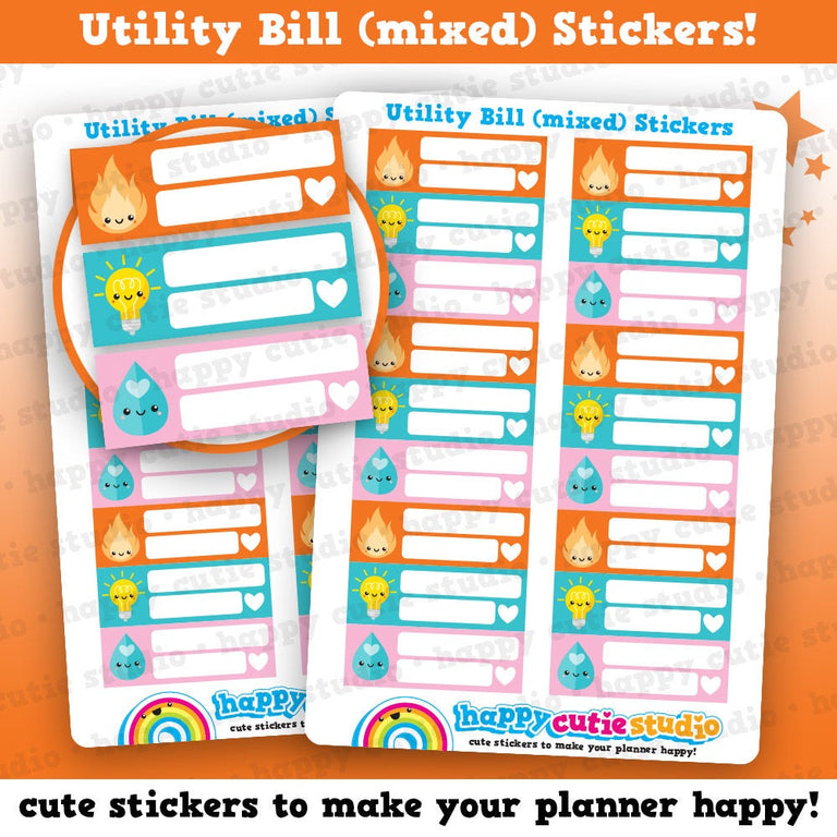 18 Cute Utility Bill/Pay/Gas/Electricity/Water Reminder Planner Sticke ...