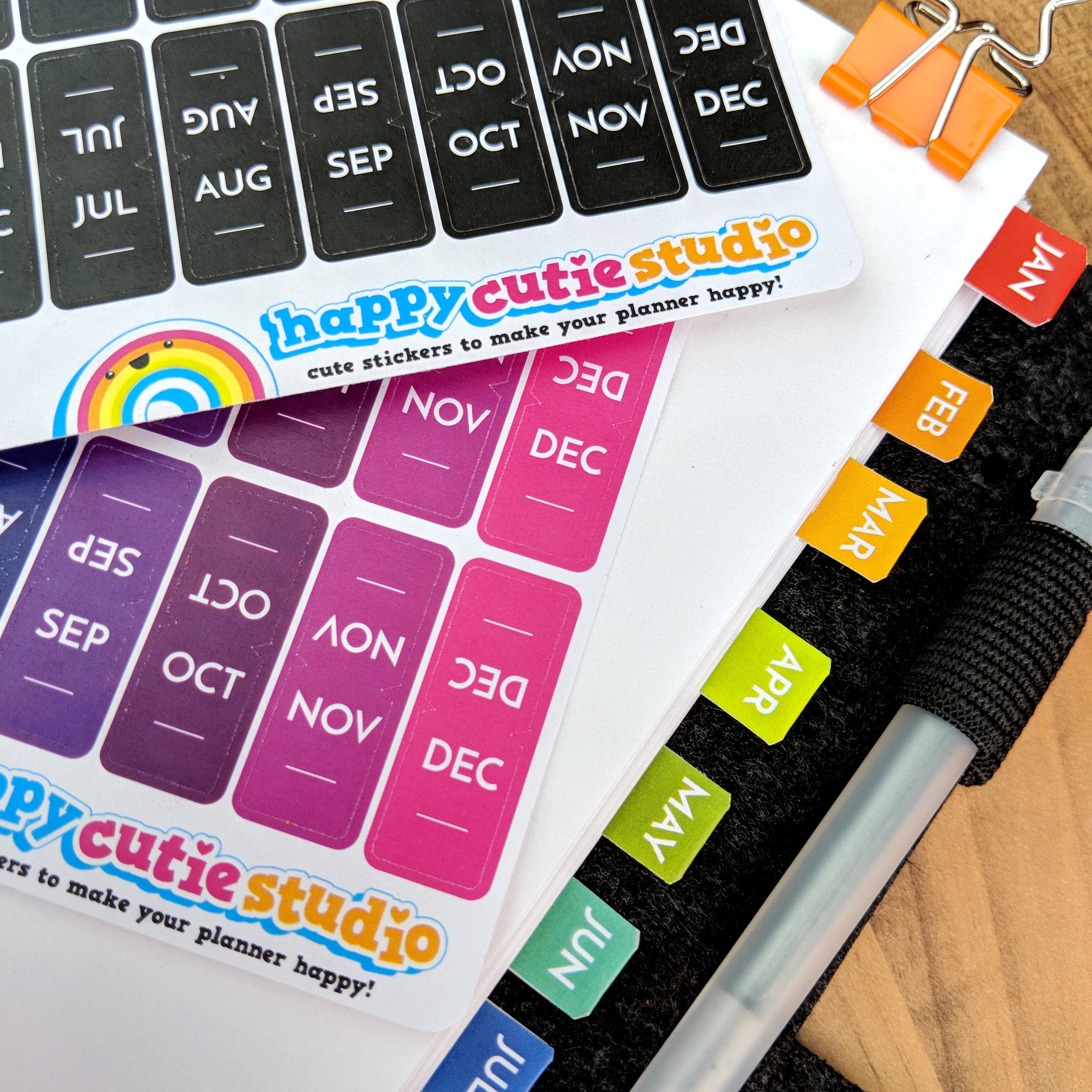 Monthly Page Tabs/Dividers/Functional Planner Stickers – HappyCutieStudio