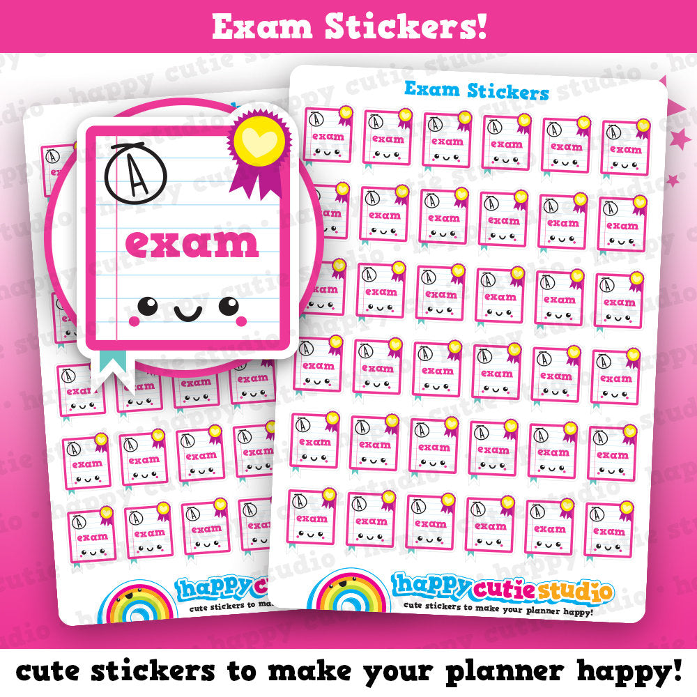 36 Cute Exam/College/School/Uni Planner Stickers – HappyCutieStudio