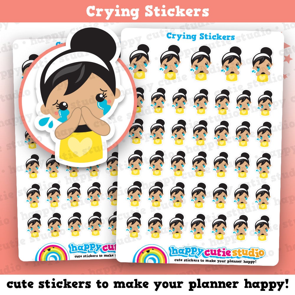 40 Cute Crying/Sad/Emotional/Bad Day Girl Planner Stickers ...