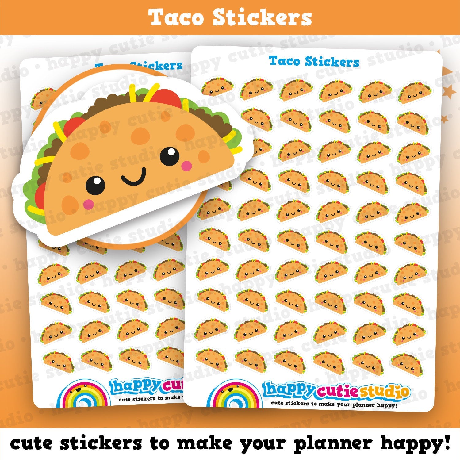60 Cute Taco Planner Stickers – HappyCutieStudio