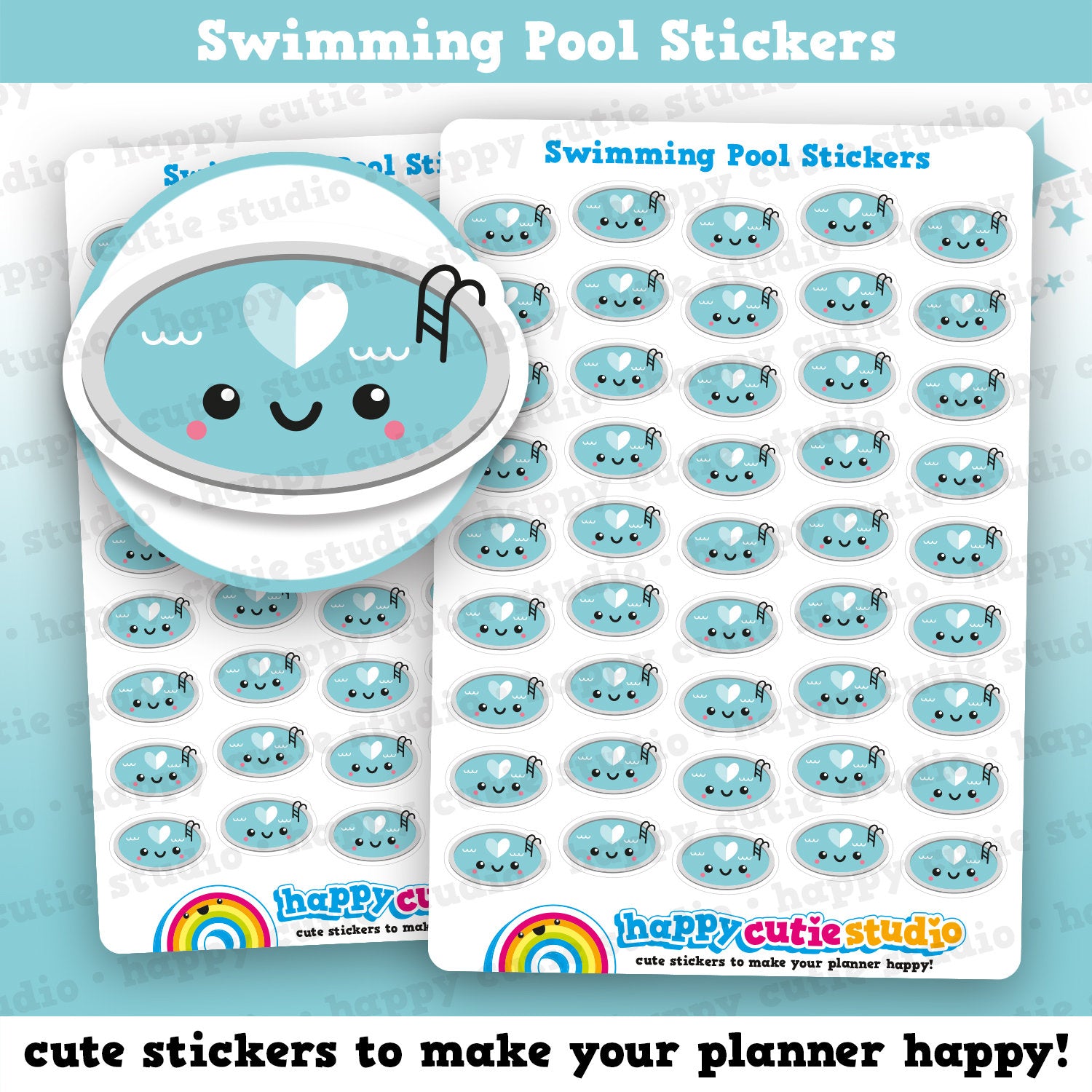 45 Cute Swimming Pool Planner Stickers – HappyCutieStudio