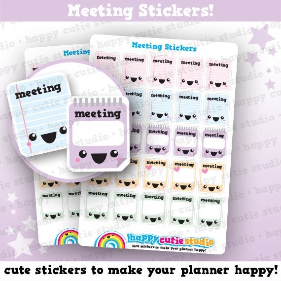 25 Cute Meeting Planner Stickers – HappyCutieStudio